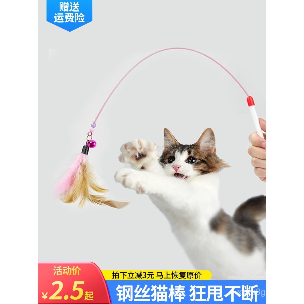 Muling Teasing Cat Stick Cat Toy Self-Happy Relieving Boredom Kitten ...