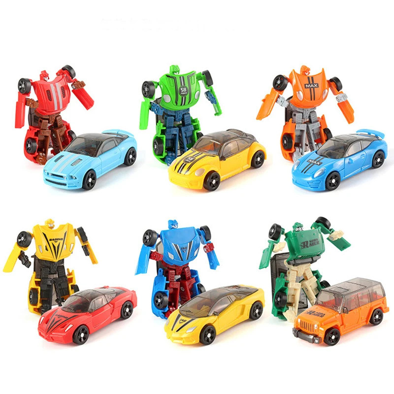 1pcs Mini Cartoon Transformation Robot Kit Toys Models Simulation 2 In ...