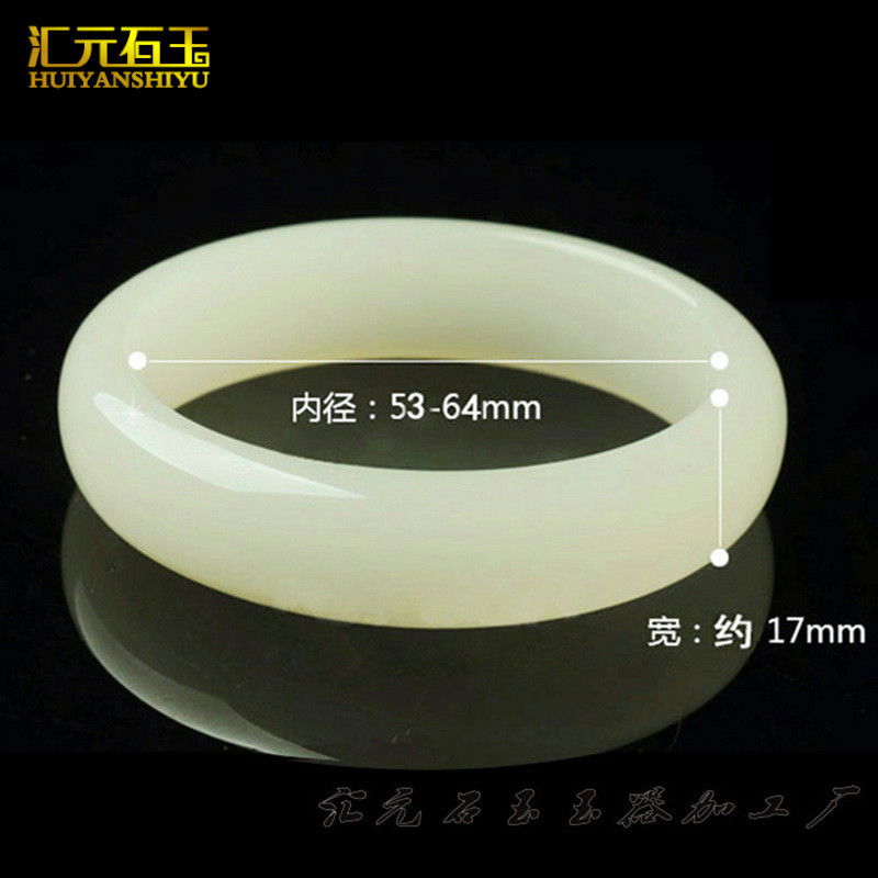 GB1G Xinjiang Mongolia Luar Bahan Gelang Jed Putih Hijau Tiruan Tinggi ...