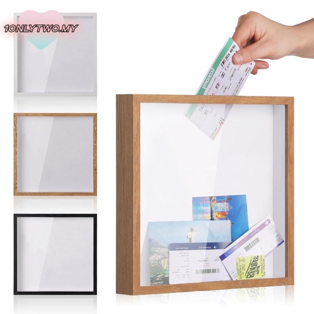 1ONLYTWO Travel Shadow Box, Wall Mounted Top Loading Ticket Shadow Box ...