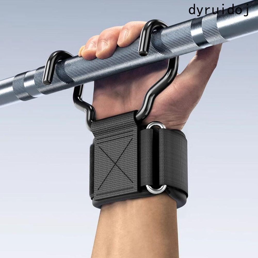 DYRUIDOJ 1 PC/Pair Weight Lifting Grip Hook, Non-Slip Black Auxiliary ...