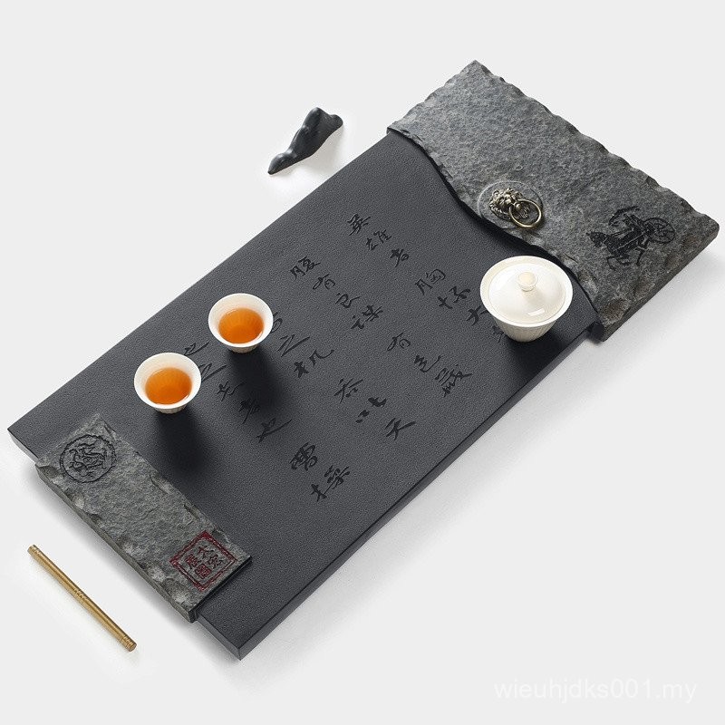 Black Gold Stone Tea Tray Natural Whole Household Drainage Tea Sea ...