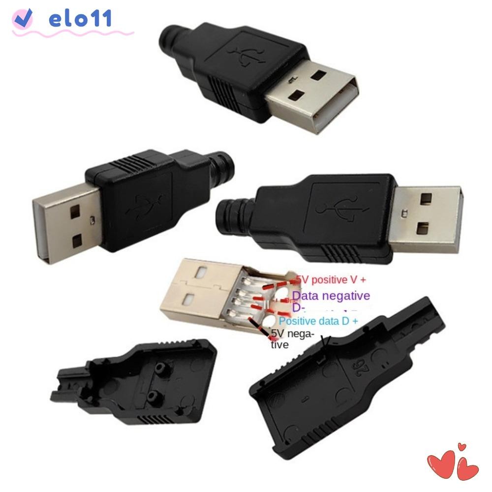 ELO11 Type A USB Plug, Type A Black Male USB Socket, USB Connector ...