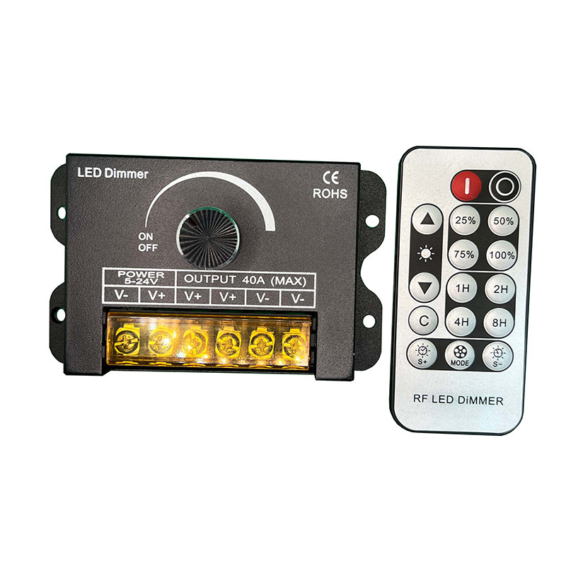 RF LED Stepless Dimmer Switch DC 5V 12V 24V 40A Remote control Single ...