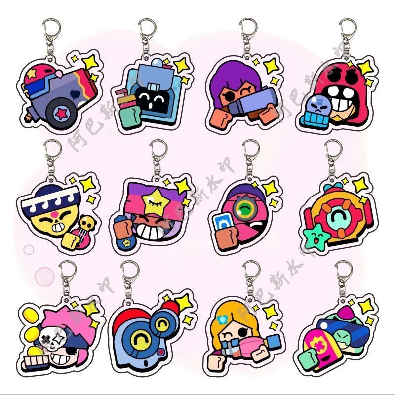 Brawl Stars Acrylic Keychain – Brawl-Inspired Hero Emote & Expression ...