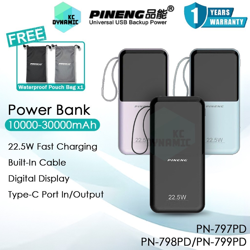 Pineng PN-799PD 30000mAh Powerbank PN797 22.5W Fast Charging Power Bank ...