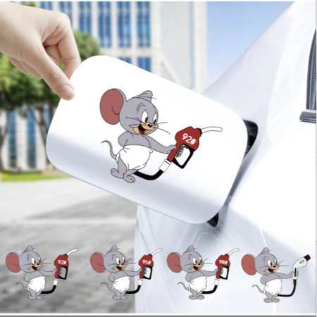 Fun Car Sticker Car Charging Port Fuel Tank Cap Prompt Car Sticker Cat ...
