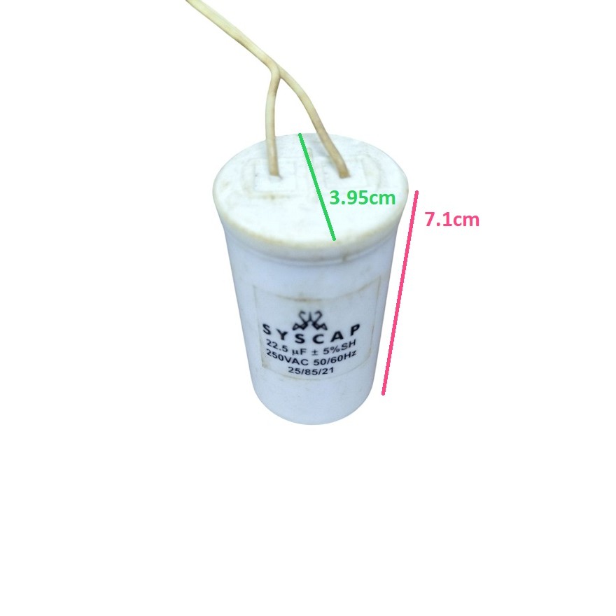 SYSCAP Motor Running Capacitor 22.5MFD 250 VAC | Shopee Malaysia