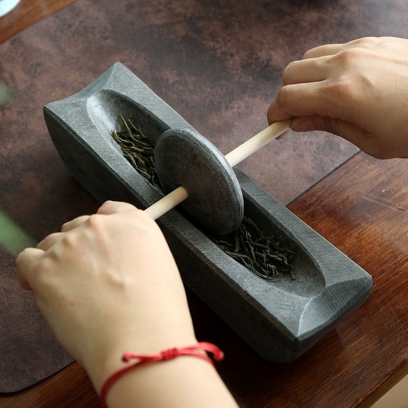 [2960 People Collection] Bluestone Milling Teaware Tang Dynasty Song ...