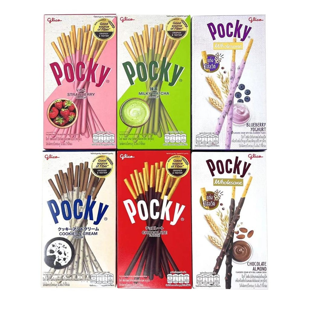 Glico Pocky Assorted Flavors - Wholesome Chocolate Almond / Blueberry Yogurt 36g / Strawberry ...