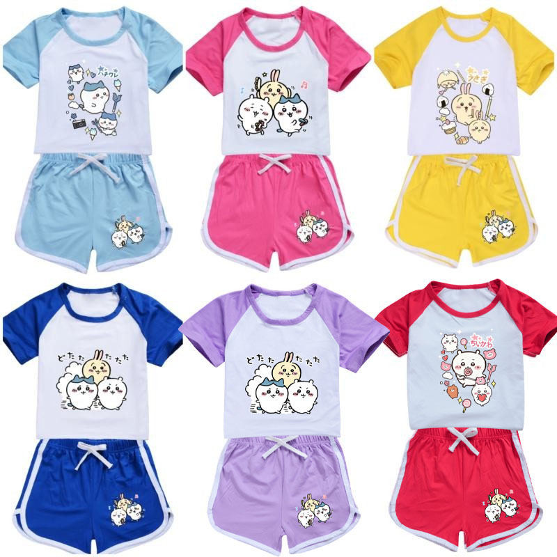 Chiikawa clothes Chiikawa shirt and shorts set for kids S8 | Shopee ...
