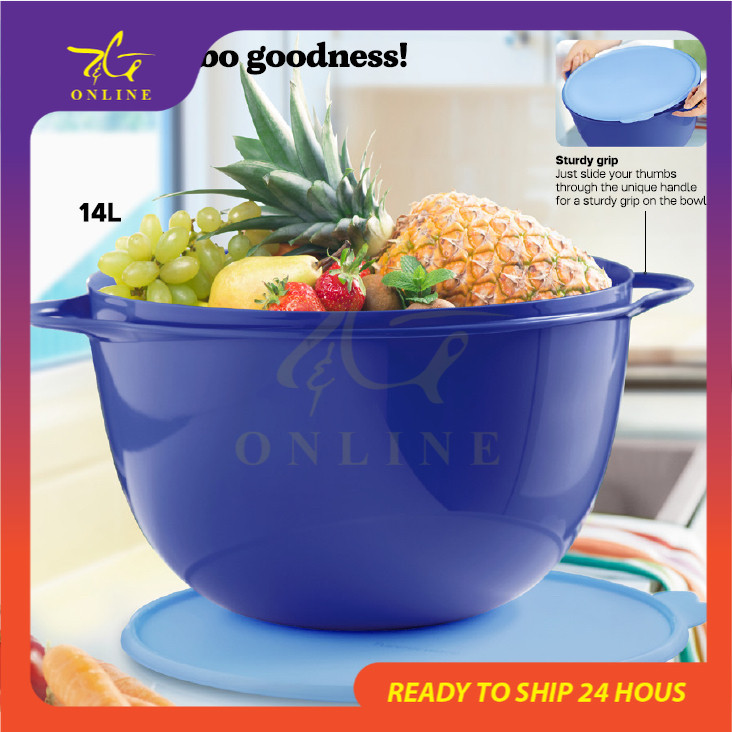 Tupperware 14L Jumbo That A Bowl Blue Bekas Mangkuk Besar Penutup Air ...