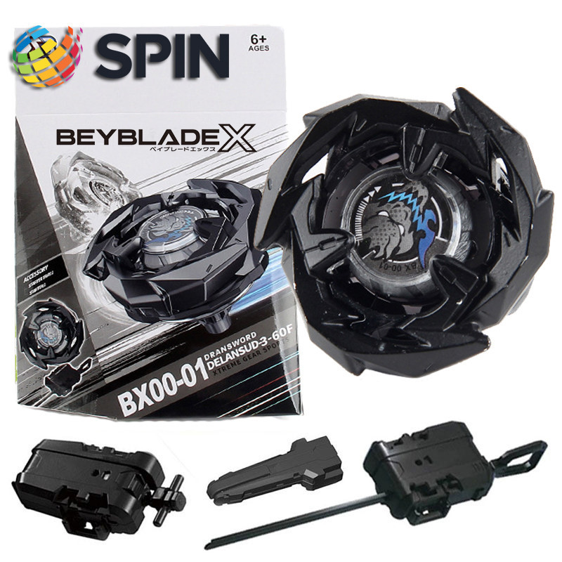 Beyblade X BX00-01 Black BX-01 Dran Sword with Launcher Grip Set for ...