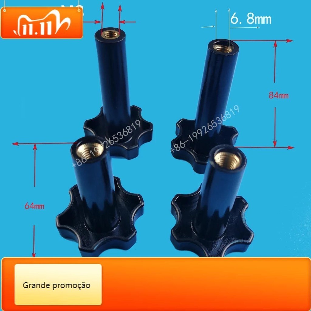 LAZ 4 Pieces M8 Plastic Fasten Screw Nuts Black Color Gear Shaped Knob ...