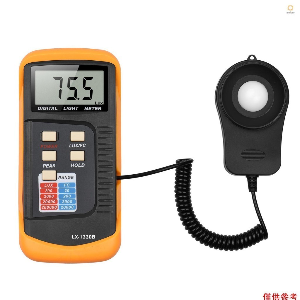 Digital Illuminance Light Meter Manual Range 200 to 200,000 Lux LCD ...