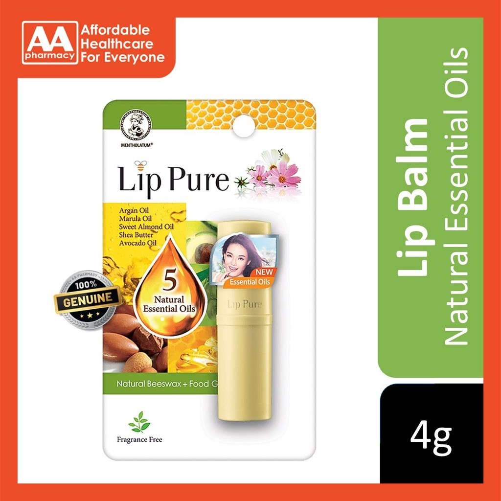 Mentholatum Lip Pure Natural Beeswax + Foodgrade (4g) | Shopee Malaysia