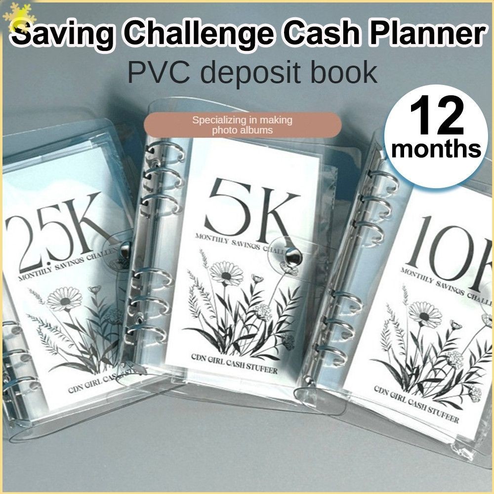 12 Sheets/book Creative Transparent Cash Planner 2024 Book For Saving ...