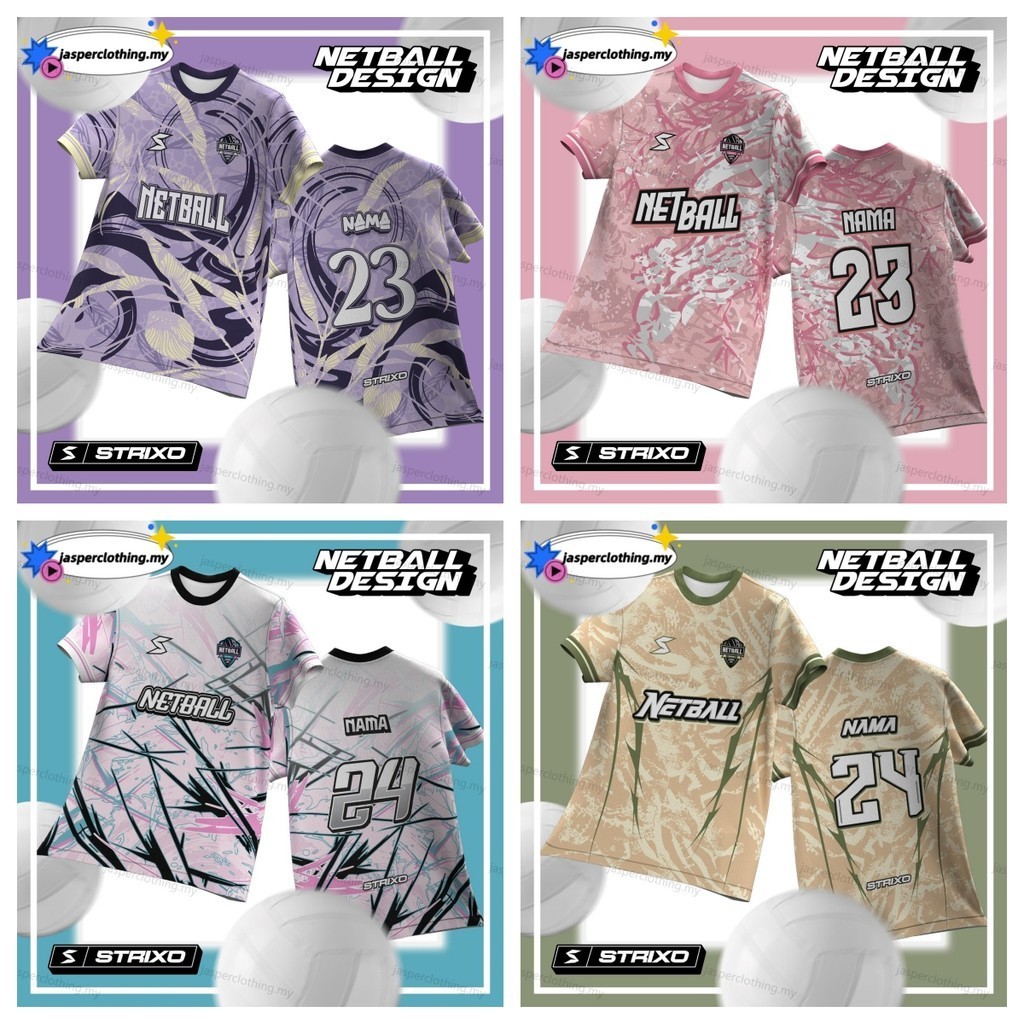 Jersey Free Customized Name & Number Baju Viral Design Jersey Netball ...