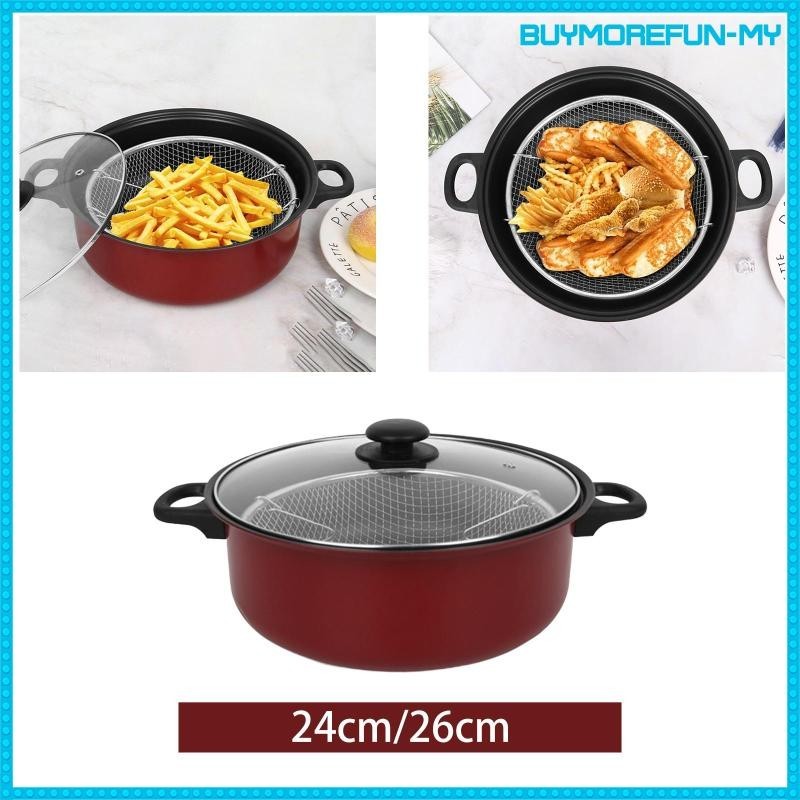 [BuymorefunMY] Deep Frying Pan Nonstick Deep Fryer Pot Multifunction ...