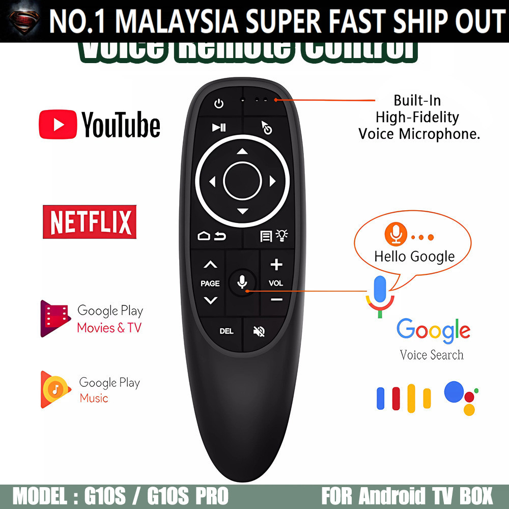 SP G10S G10S Pro Air Mouse Voice Remote Control 2.4G Wireless IR Learning for H96 MAX X88 PRO ...