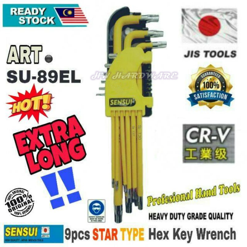 ORIGINAL SENSUI JAPAN GRADE 9PCS S2 EXTRA LONG TORX STAR HEAVY DUTY T10 ...