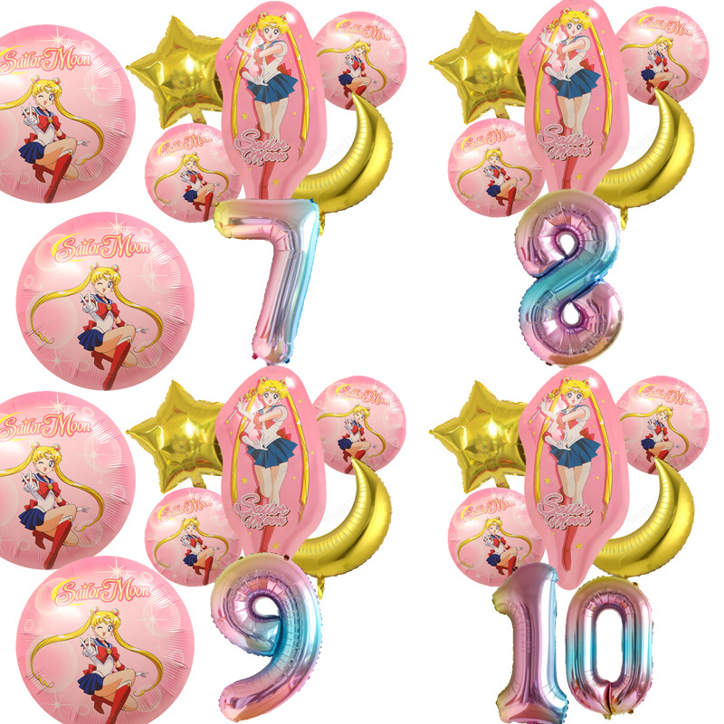 Sailor Moon Balloon Digital Balloon Birthday Decoration 1-10 Year Old ...