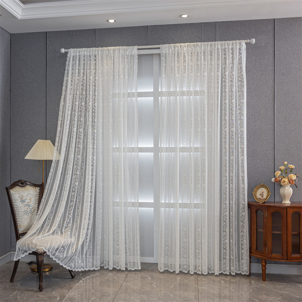 Vine Floral French Romatic Sheer Curtain For Living Room Girls Bedroom ...