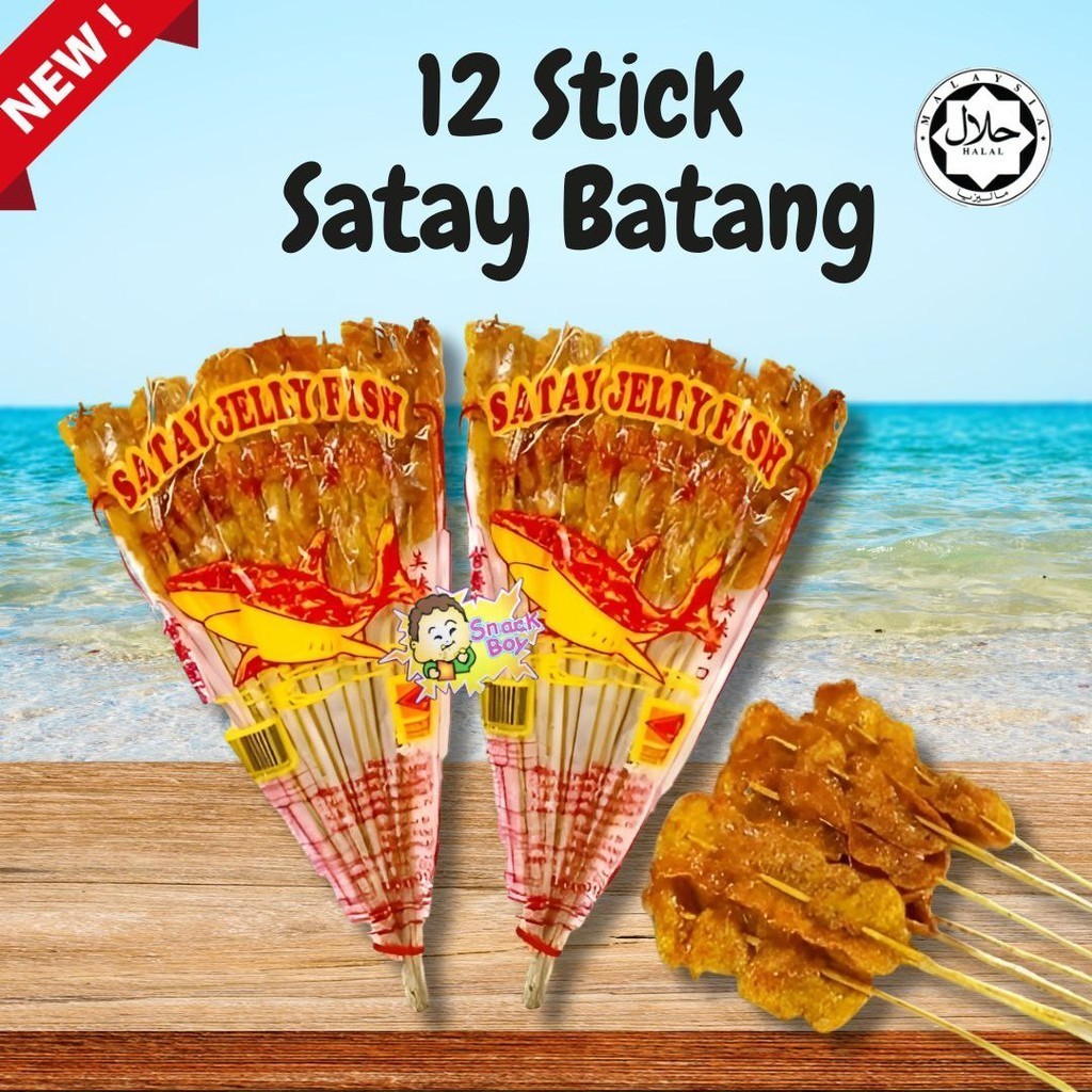 Satay Ikan, Satay Jelly Fish 12 sticks | Shopee Malaysia
