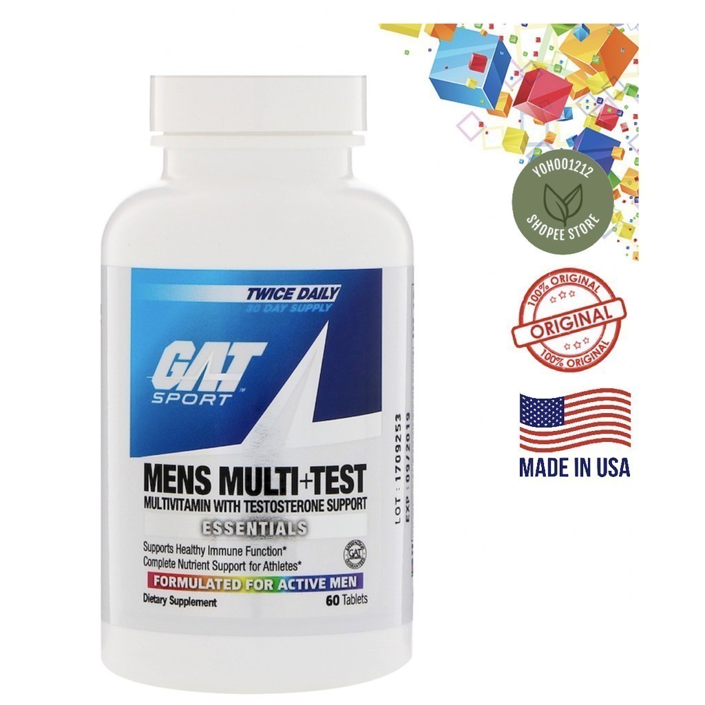 GAT, Mens Multi + Test, 60 Tablets | 150 Tablets, Multivitamin For Men ...