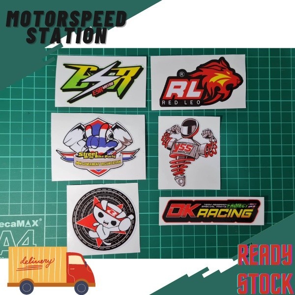 STICKER Printing ESR motor Ck Racing RL Red Leo Yss Racing Stiker Motor ...