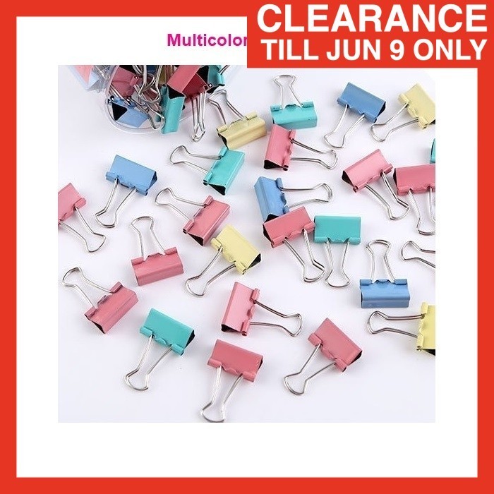 (FREE CONTAINER) Metal Binder Clips Paper Clips Double Clips File ...