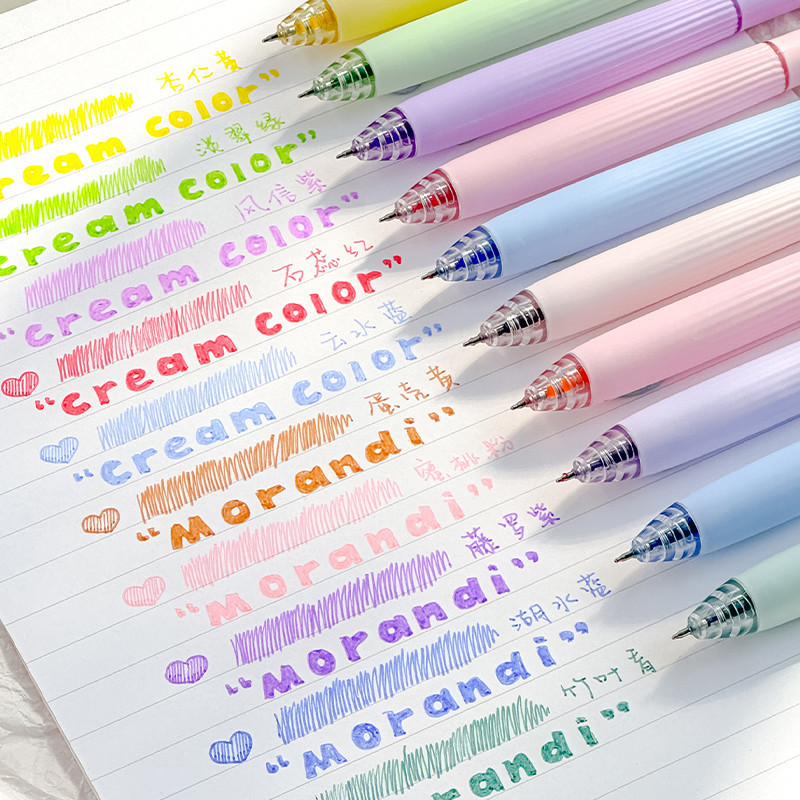 5Pcs Creative Morandi Color Gel Pen Set 0.5mm Large Capacity Quick ...
