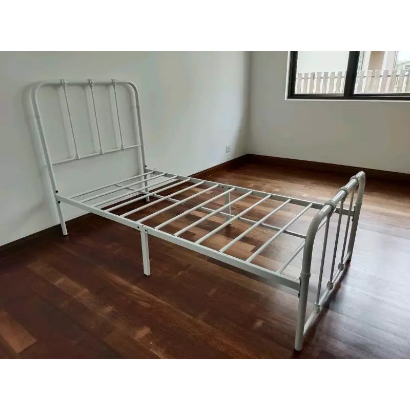 DUMEE White Single Metal Bed Metal Single Bed Frame Single Katil Single ...