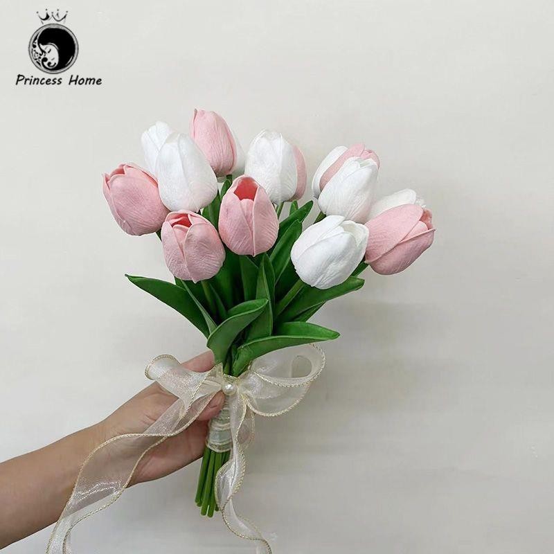 tulip hand bouquet perkahwinan Bunga wanita bunga tangan pengantin PU ...