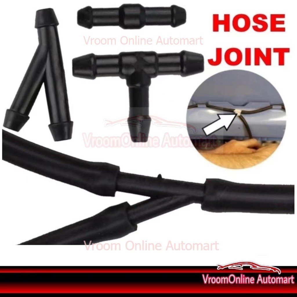 Universal Car Wiper Spray Pipe Tube Hose Connector T- Straight- Y Joint ...