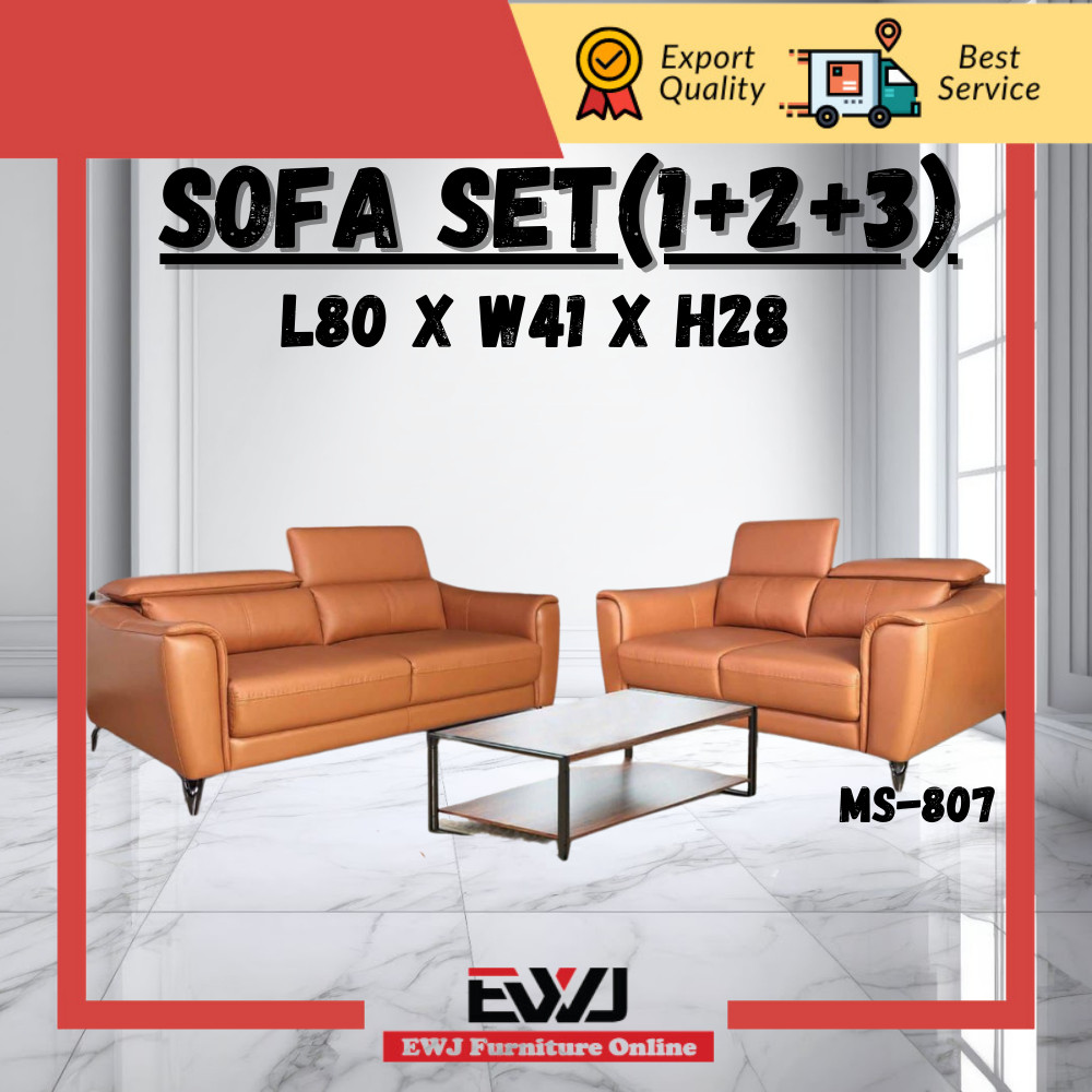 MS-807 3 SEATER SOFA /SOFA RUANG TAMU/ FABRIC SOFA/ SOFA SET 1+2+3 | Shopee Malaysia