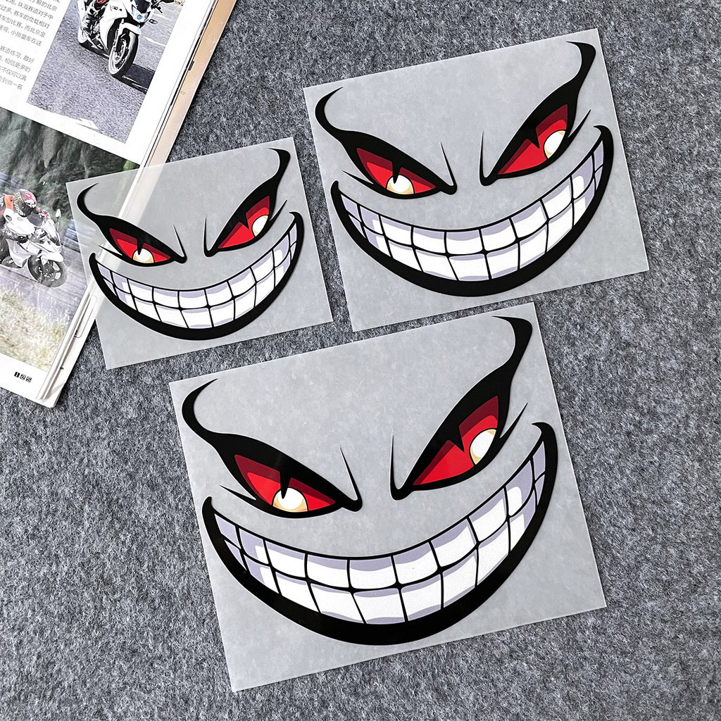 Funny Demon Eyes Sticker Reflective Evil Eyes Motorcycle Helmet Body ...