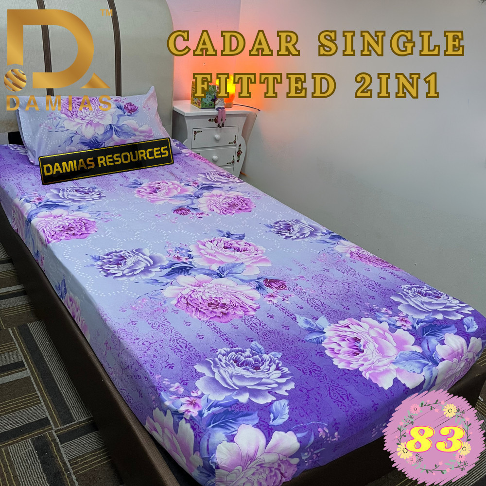 CADAR SINGLE BUJANG SIZE FITTED BEDSHEET (2 IN 1) CADAR RABIAH GETAH DI ...