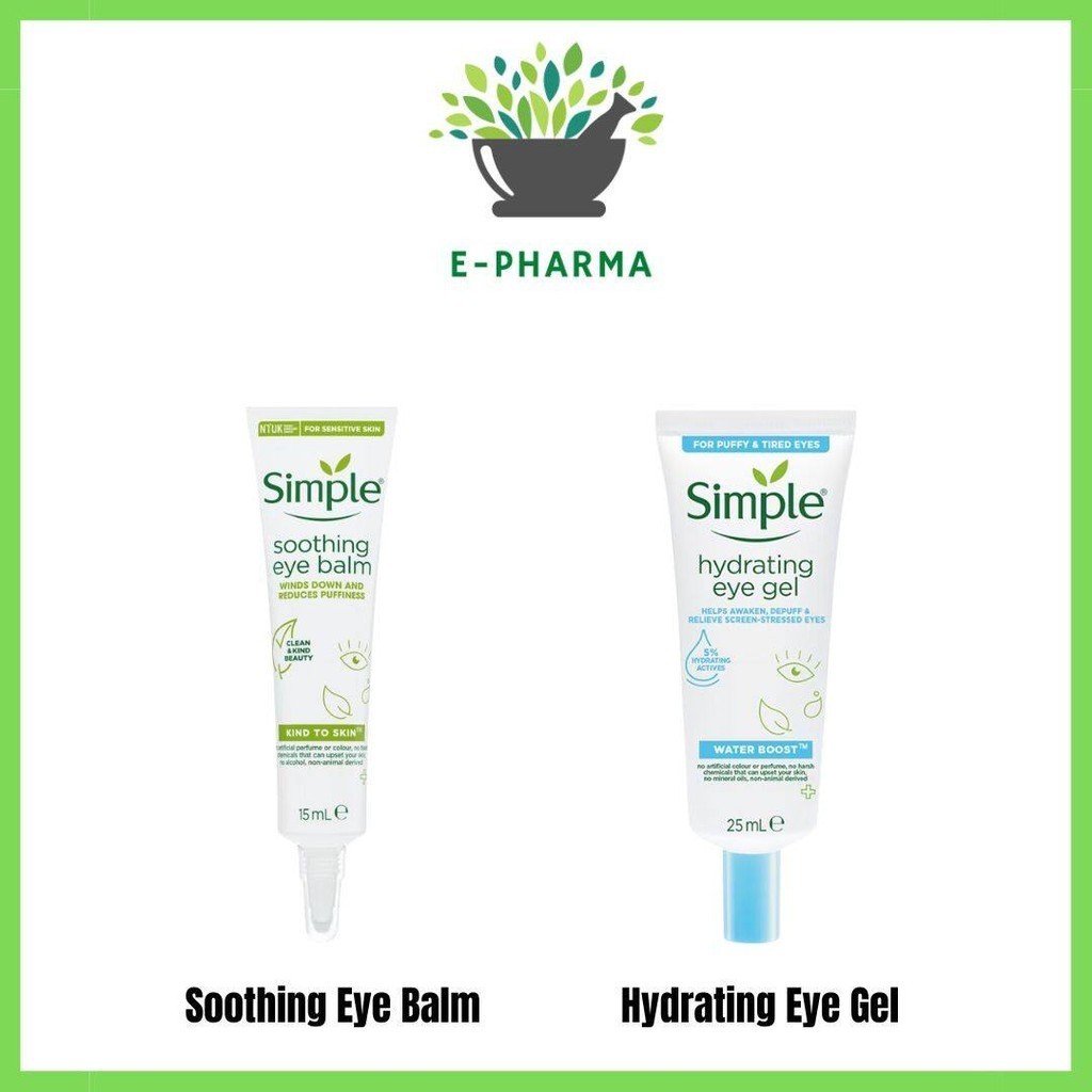 SIMPLE Kind to Skin Soothing Eye Balm 15ml, Water Boost Hydrating Eye ...
