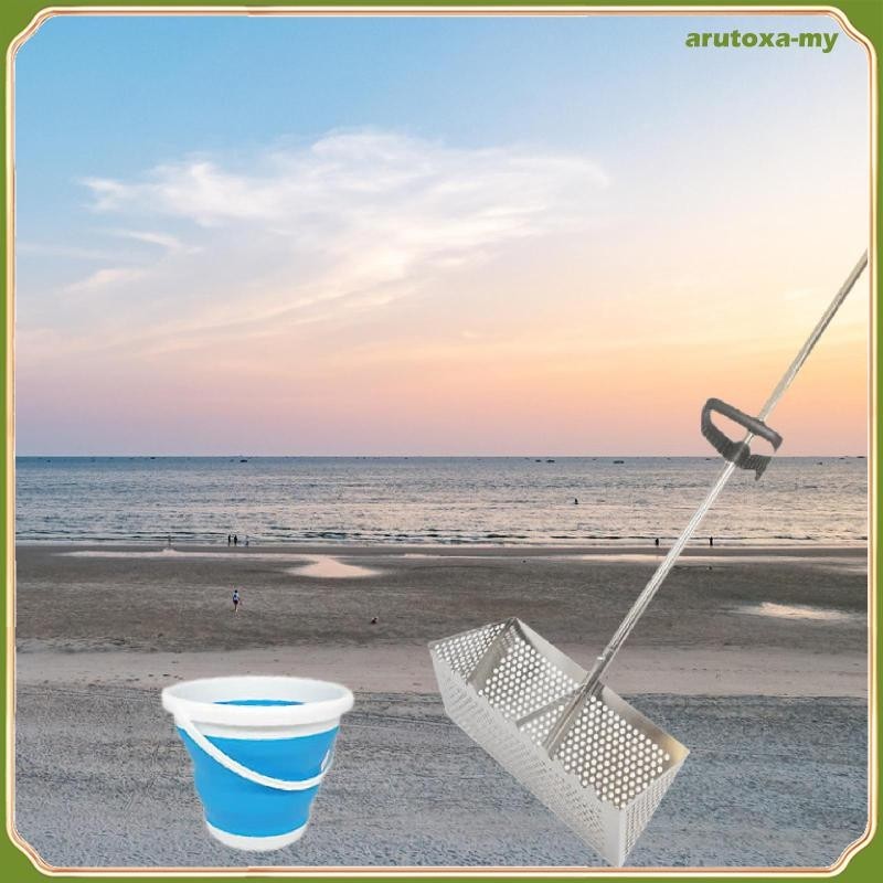 [ArutoxaMY] Sand Sifter with Foldable Pail Long Pole Sand Rake Sand ...