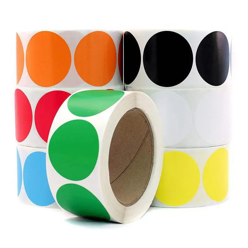 500 Round Color Labels/Roll, Adhesive Labels, File Classification ...