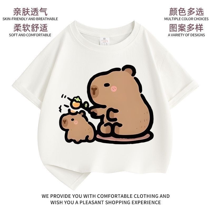 2024 new trend capybara women tee-soft and comfortable short sleeve ...