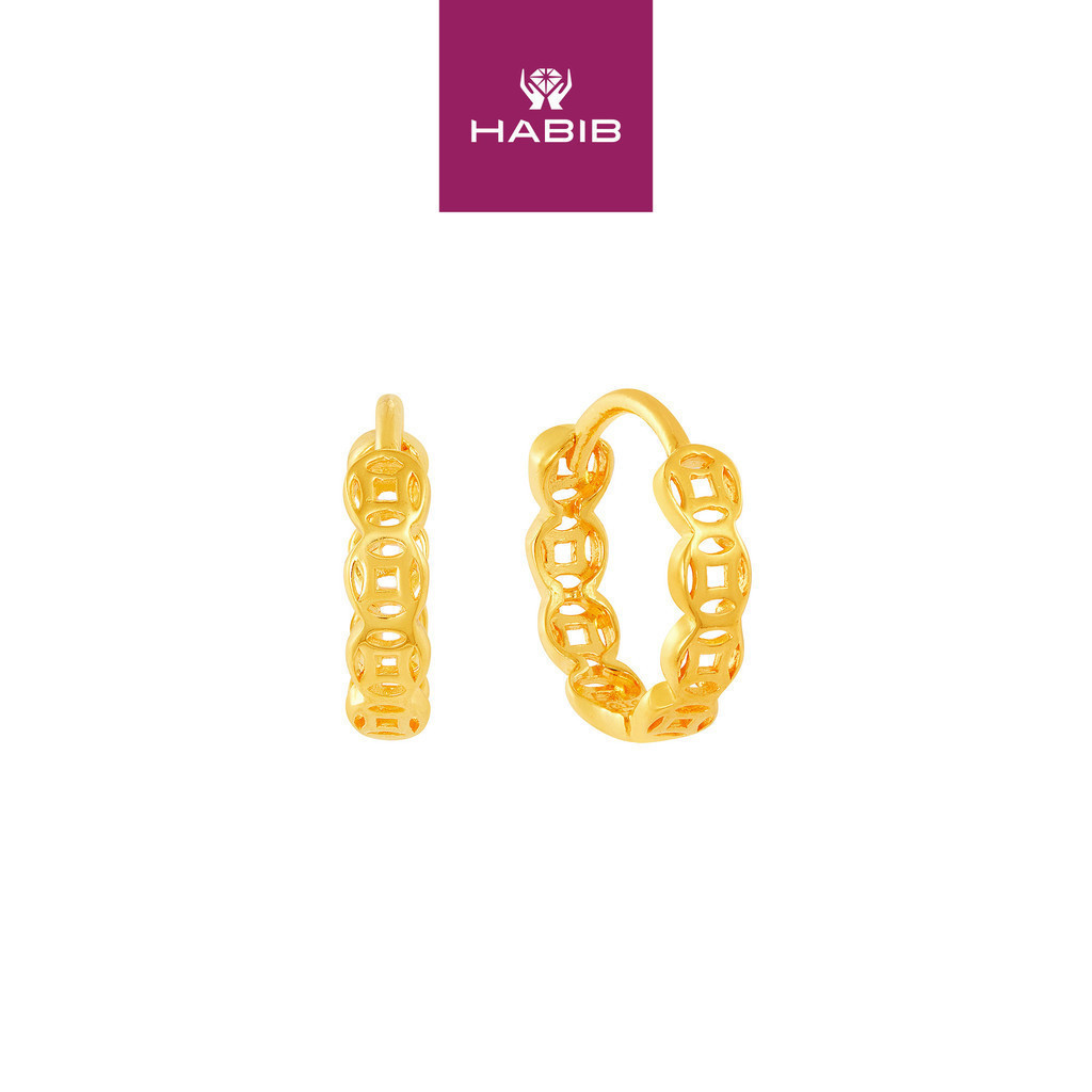HABIB 916/22K Yellow Gold Earrings E24-12870524 | Shopee Malaysia