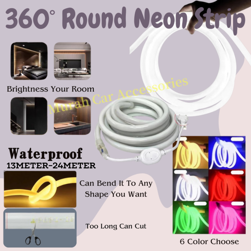 Universal home LED Strip Light 360 Round LED Neon Light AC 220V Outdoor ...