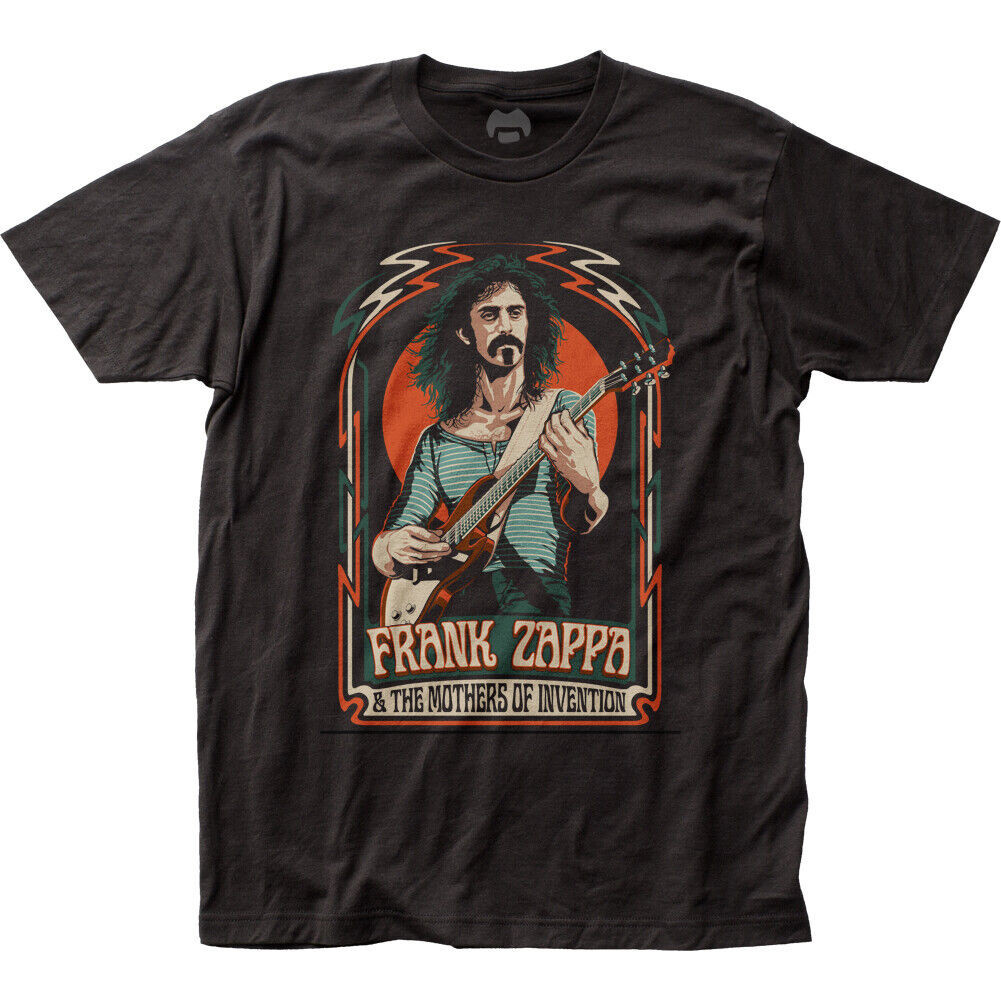 Frank Zappa Illustration T Shirt Mens Rock N Roll Music Retro Tee Black ...