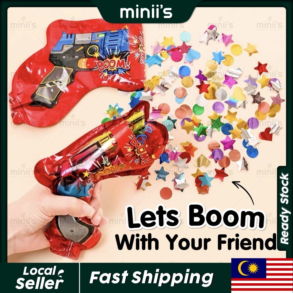 Miniis Confetti Firework Gun Popper Handheld Poppers 1 pcs For Birthday ...
