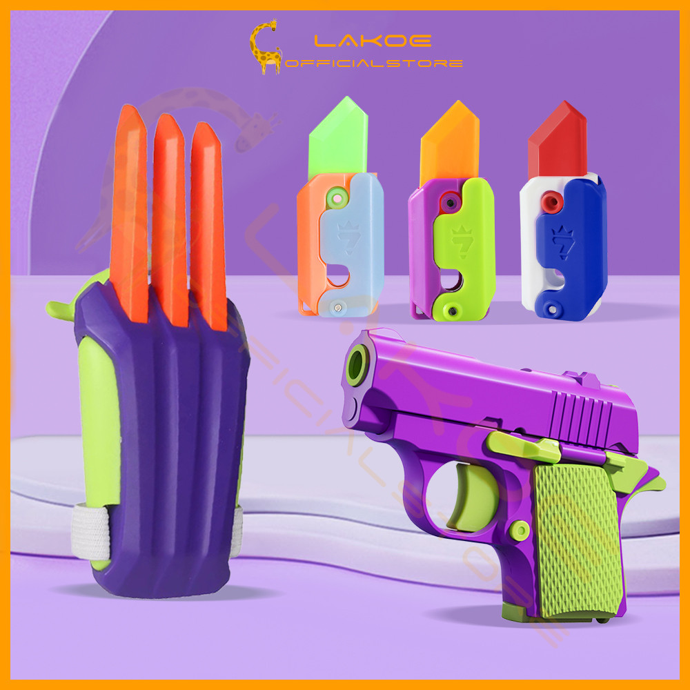 LAKOE 3D Carrot Knife Gun Wolverine Claw Toys Kids Boy Mini Gravity ...