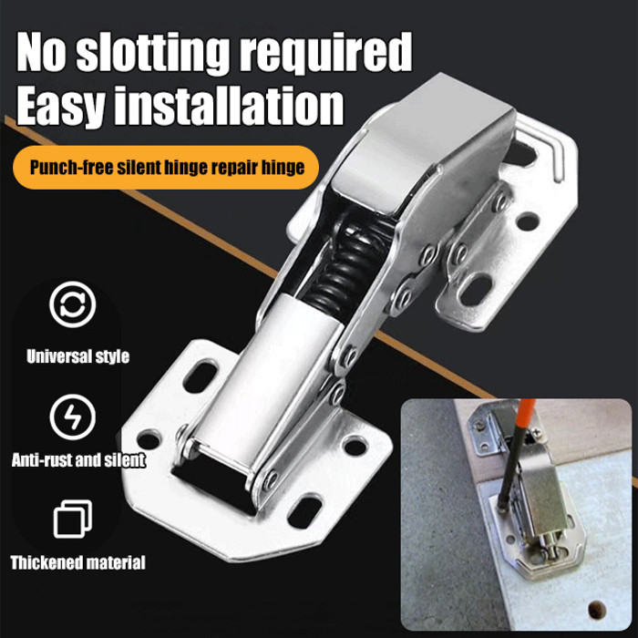 [No Slotting Required/Easy Install] Non-drilling Silent Hinge Repair ...
