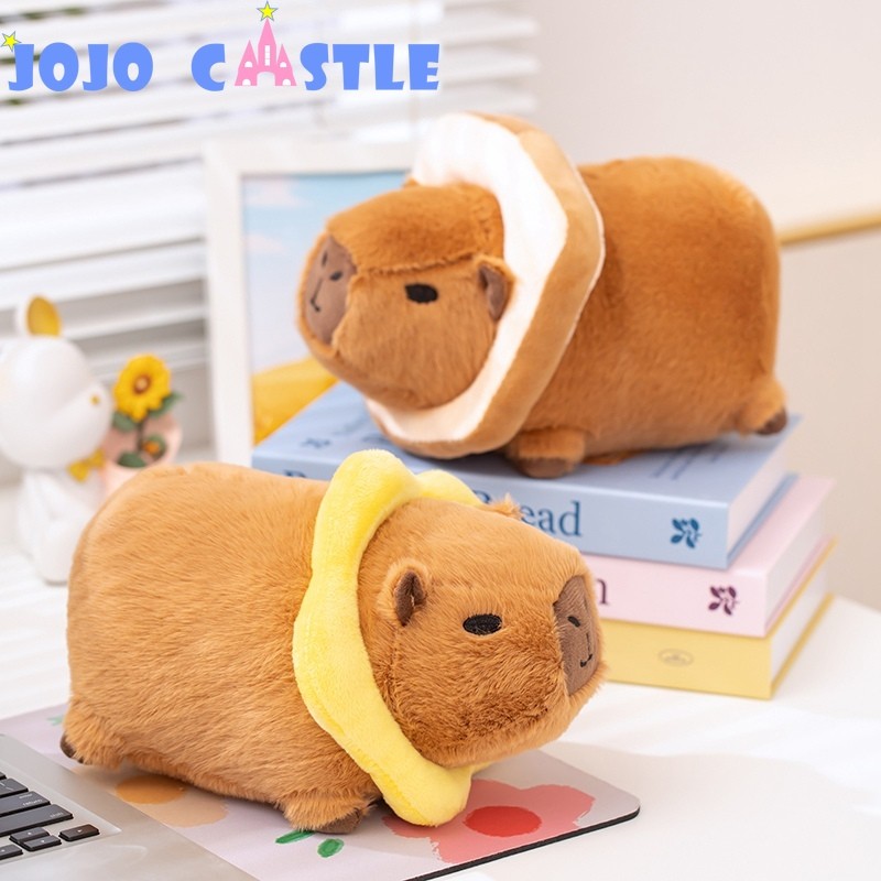 JOJO CASTLE Kawaii Fluffy Capybara Plush Toy Transformation Sunflower ...