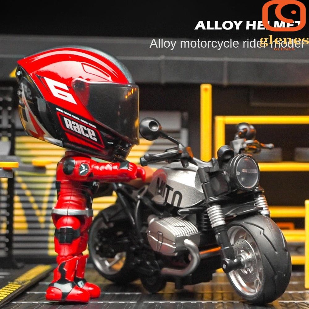 GLENES Transform Motorcycle Toy, Flexible Deformation Helmet Simulated ...